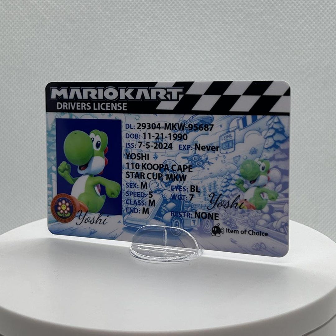 Kart Racing ID Card Gag Kart License Racing Video Game Gift - Etsy