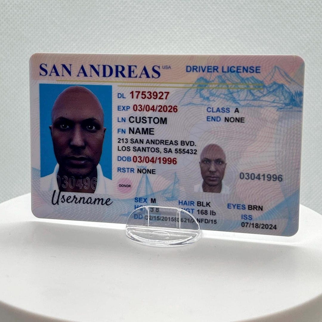 Customizable GTA 5 Character License ID Card GTA V Michael Trevor ...