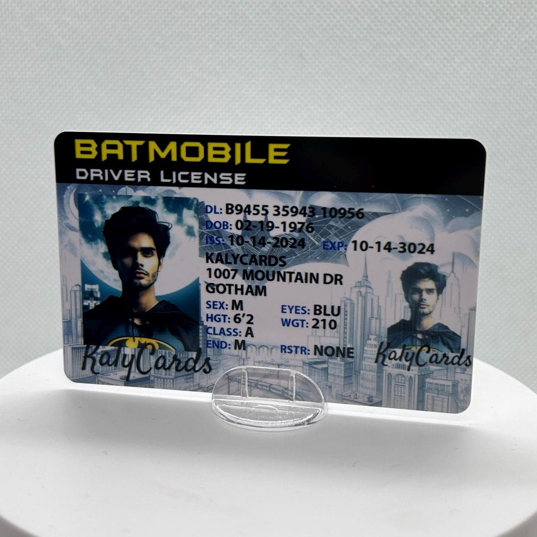 Custom Batmobile Driver License for Gotham City - Etsy UK