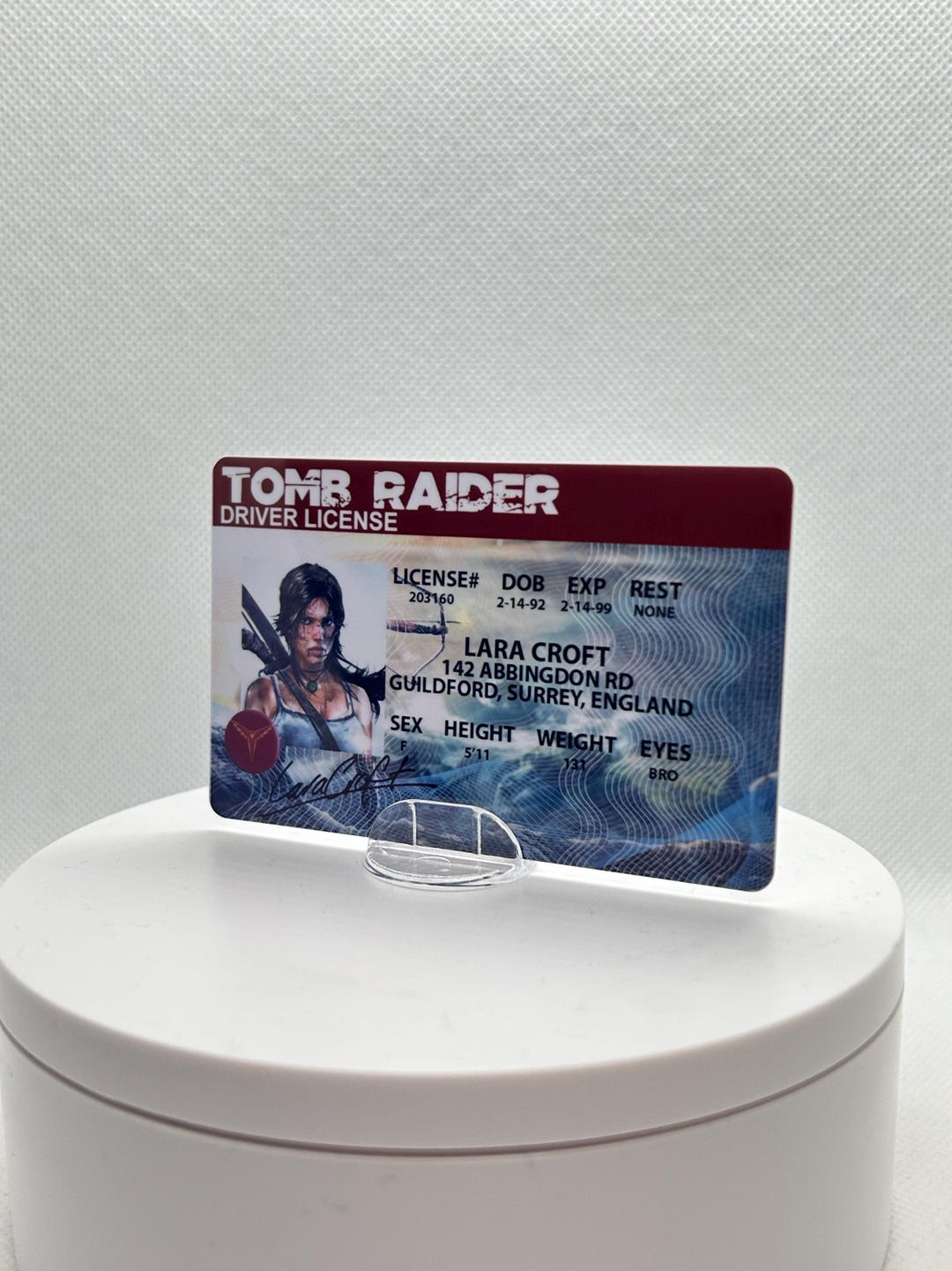 Lara Croft Driver License Prop Tomb Raider Gift Lara Croft Tomb Raider ...