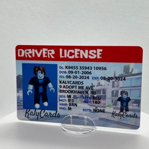 Custom Roblox Inspired Driver License Gift for Kid, Gift for Son, Gift ...