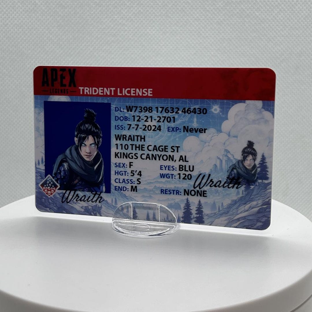 Custom Apex Legends Trident Driver License Gamer Gift Custom Gamertag ...