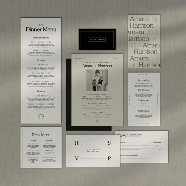 UPTOWN COLLECTION Editable Digital Wedding Invitation for Elegant ...