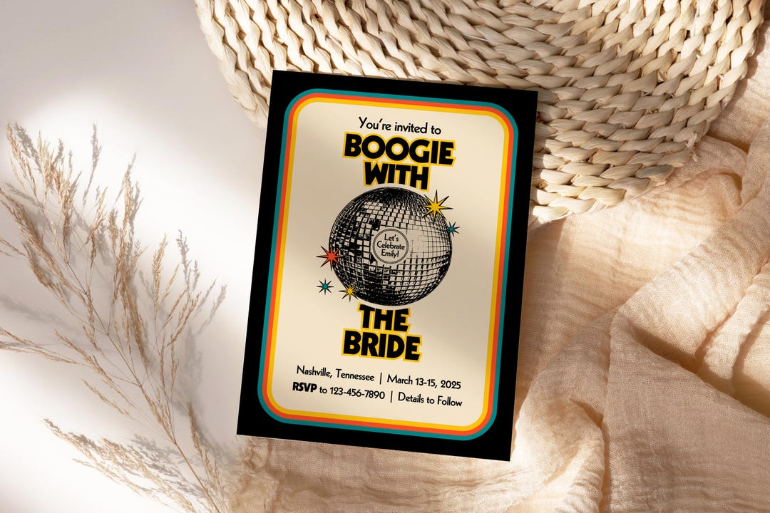 LAST BOOGIE Bachelorette Invitation Digital Template for Disco Bach ...