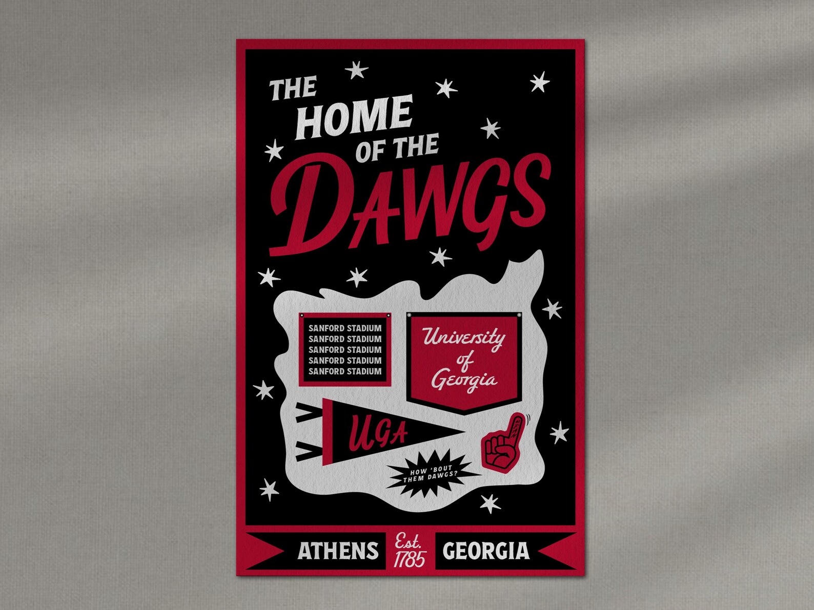 CAMPUS CLASSICS UGA Wall Art Poster | Dorm Room Print | University of ...