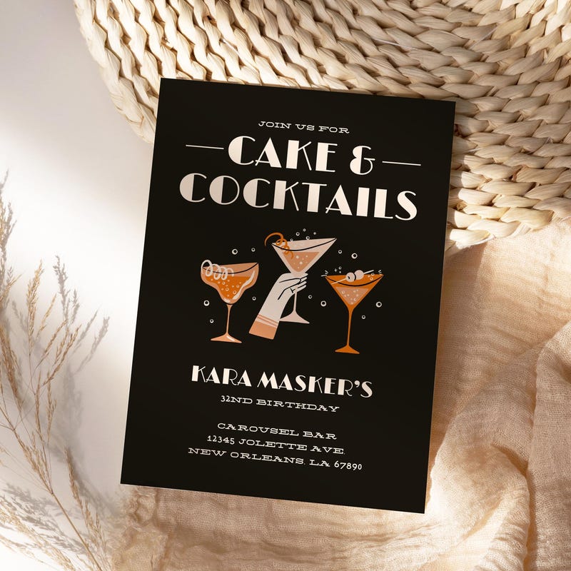 Cake and Sip Party Invitation - Etsy