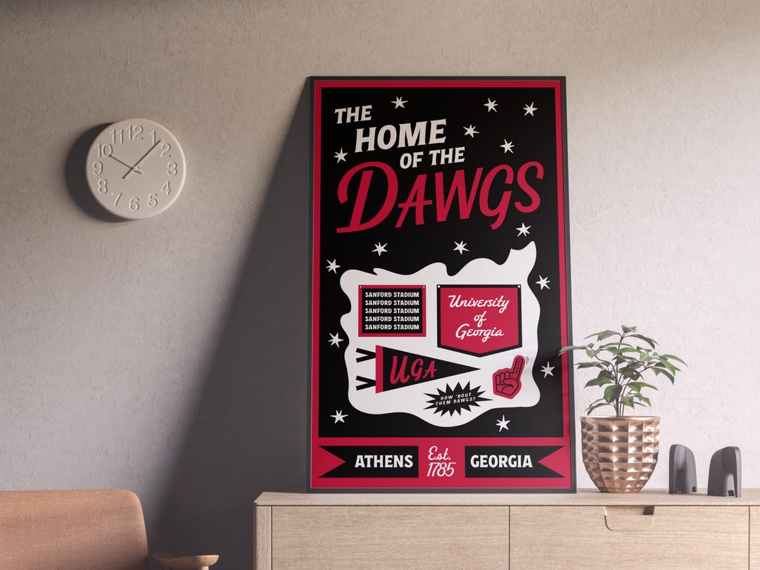 CAMPUS CLASSICS UGA Wall Art Poster | Dorm Room Print | University of ...