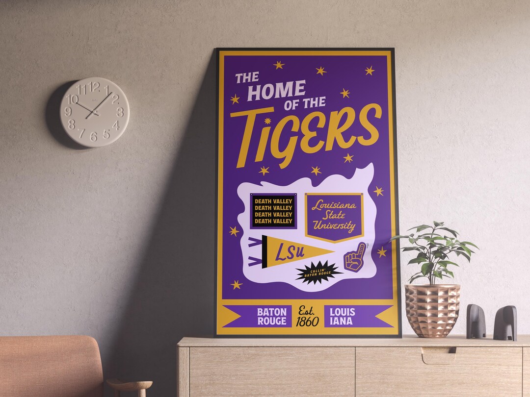 CAMPUS CLASSICS LSU Wall Art Poster | Dorm Room Print | Louisiana State ...