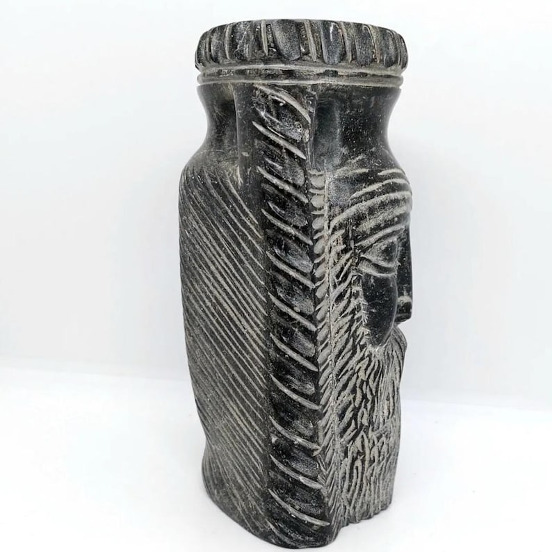 Ancient Mesopotamian Enki Serpentine Stone Vase | Sumerian God ...