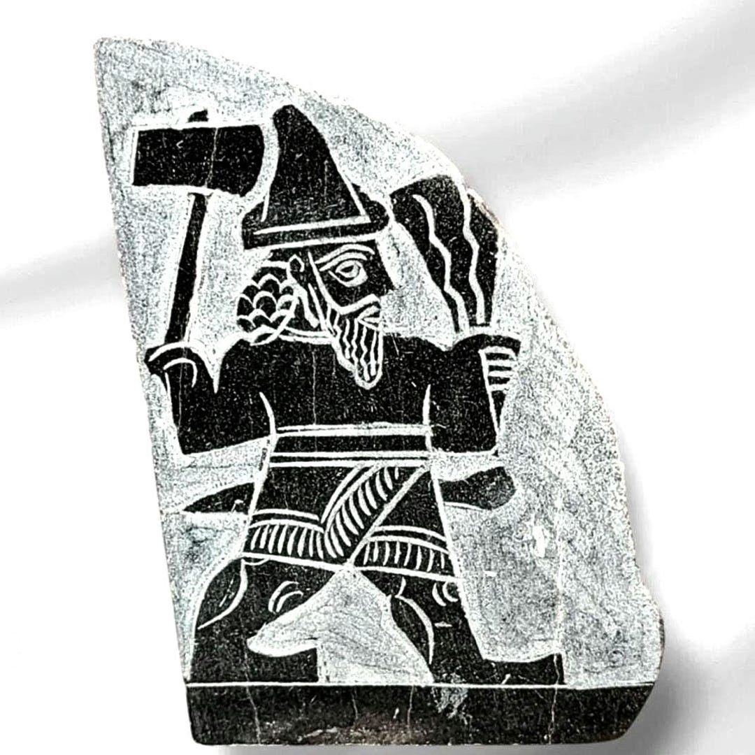 Hand-carved Ninhurta Sumerian God Relief | Mesopotamian Mythology Stone ...