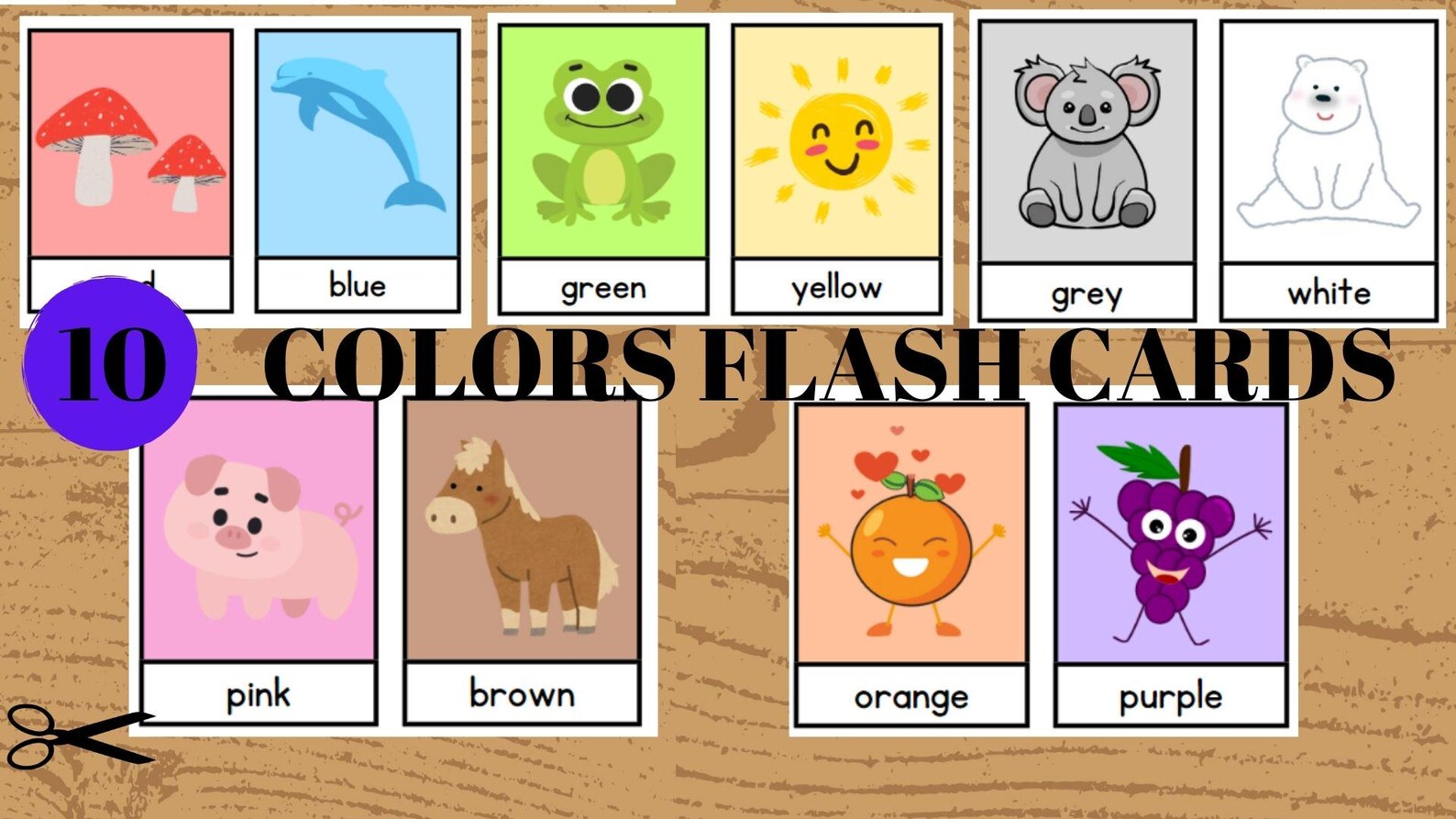 Flash Cards, Animals Flashcards, Preschool, Montessori, Colors ...