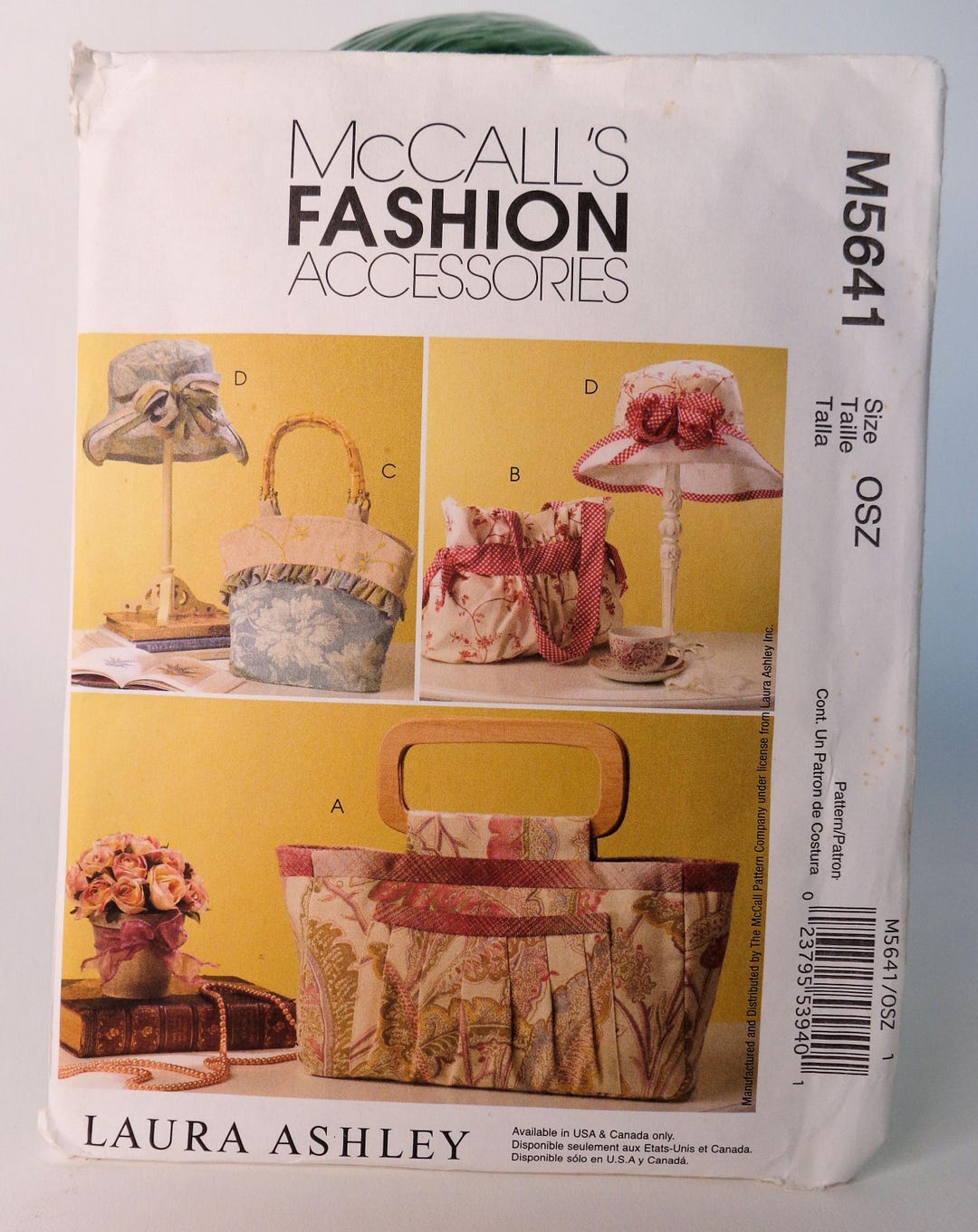 Womens Hat Pattern Handbag Pattern Purse Pattern Mccalls 5641 Uncut ...