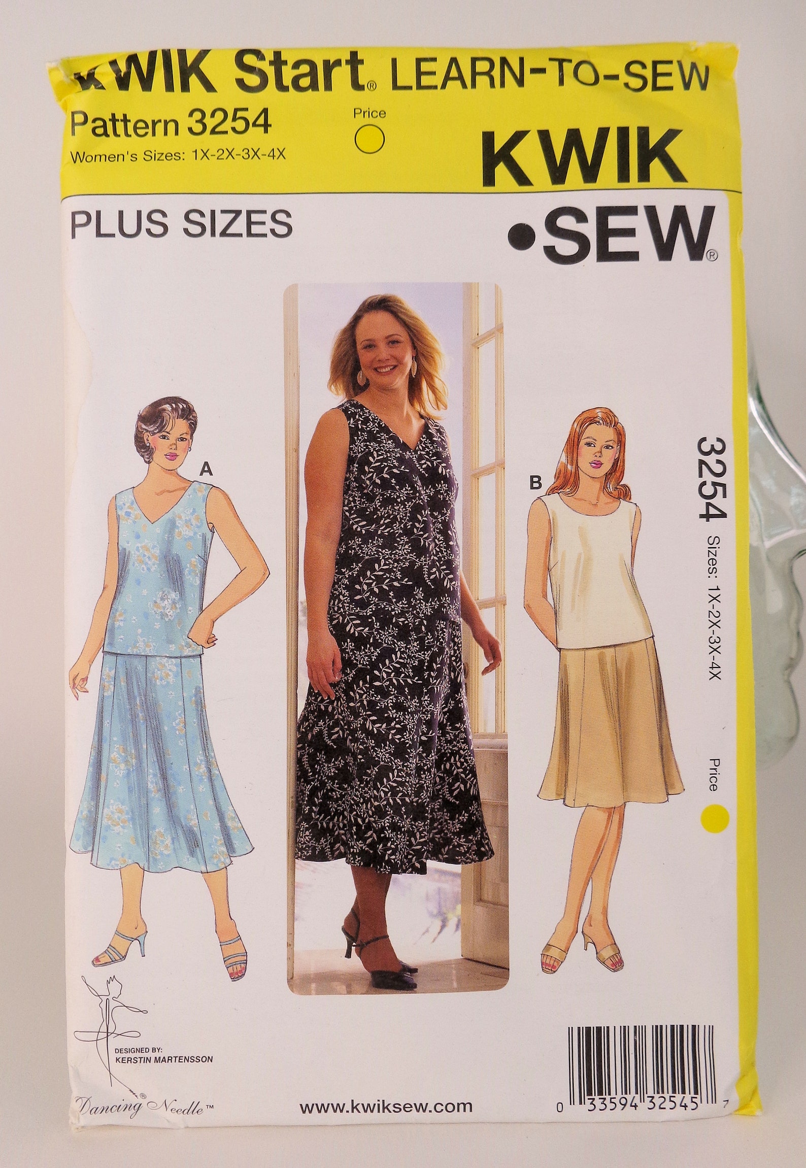 Womens Top Pattern Skirt Pattern Kwik Sew 3254 Size 1X-2X-3X-4X Plus Size Pattern Uncut Pattern ...