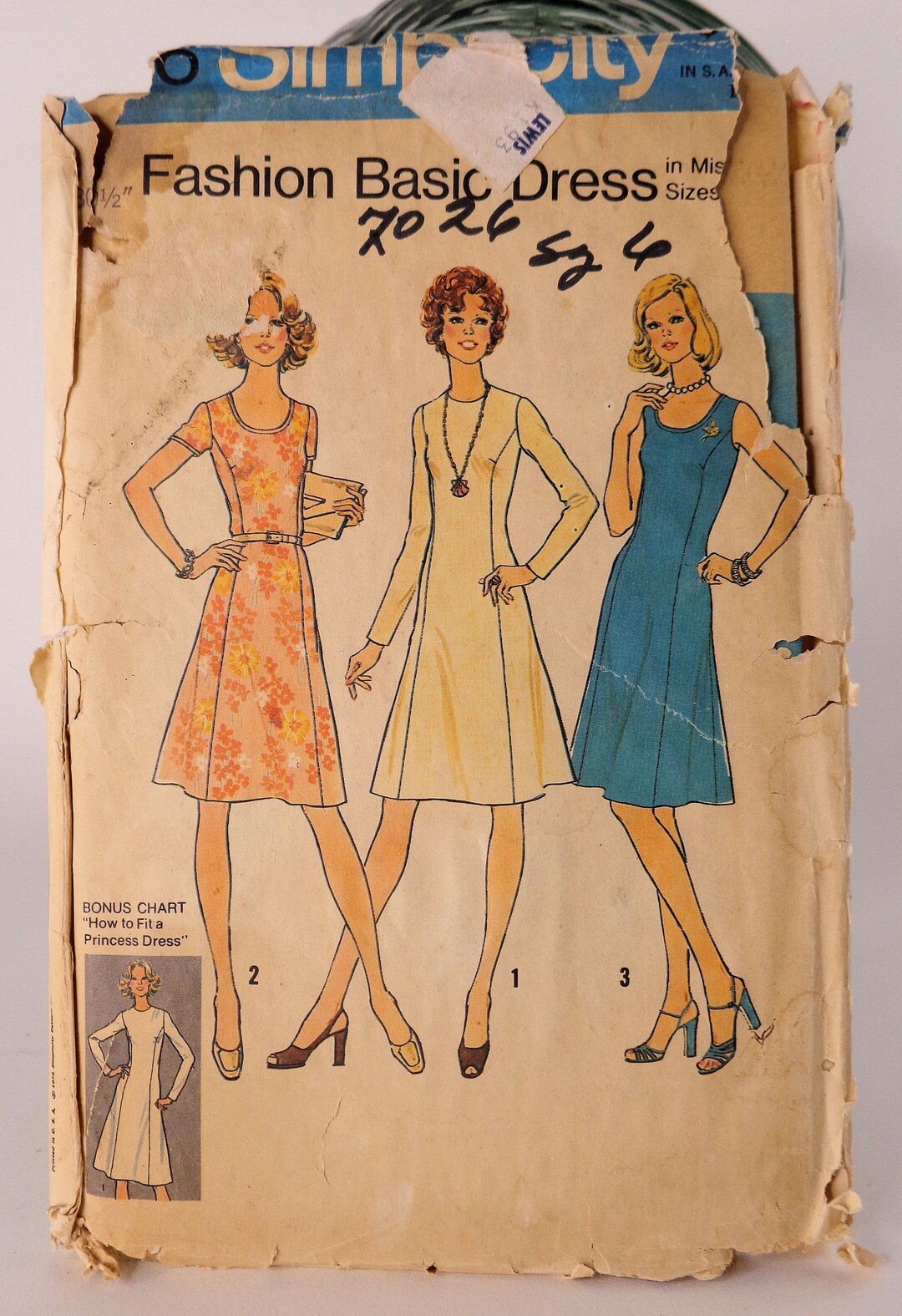 Fashion Basic Dress Pattern Princess Dress Pattern Simplicity 7026 Size ...