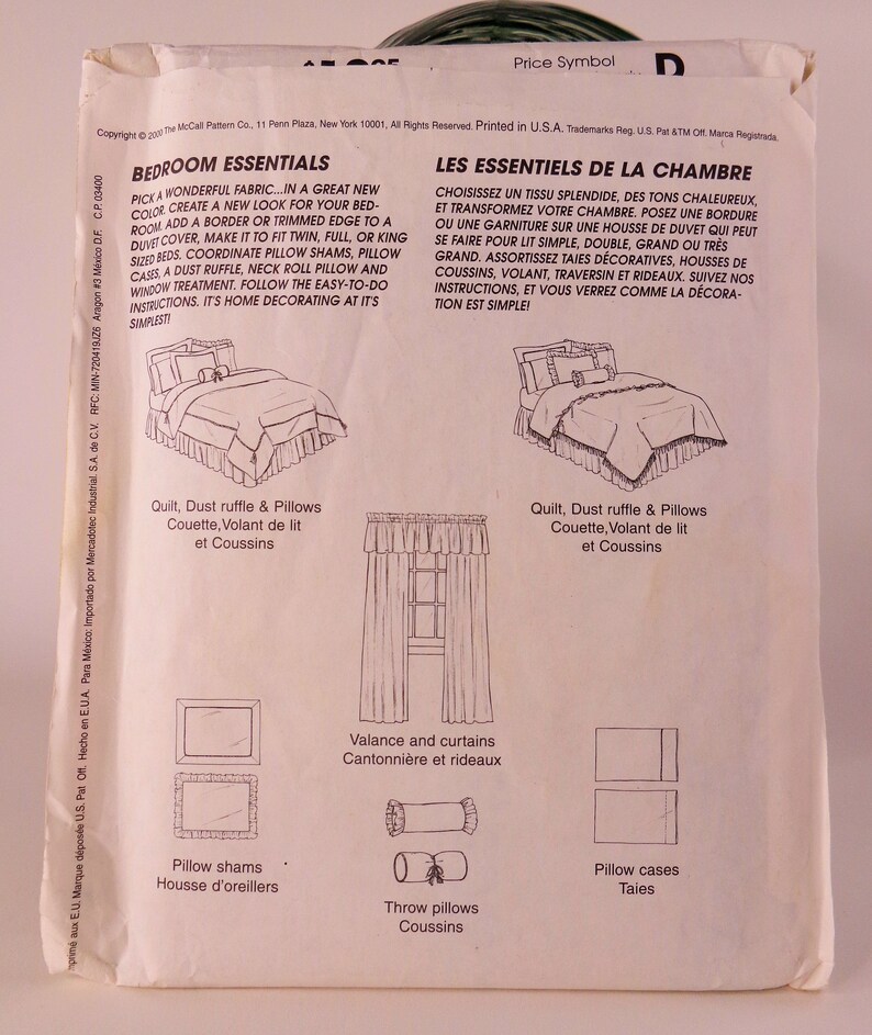 Quilt Pattern Dust Ruffle Pattern Pillow Sham Valance Curtain Drapery ...