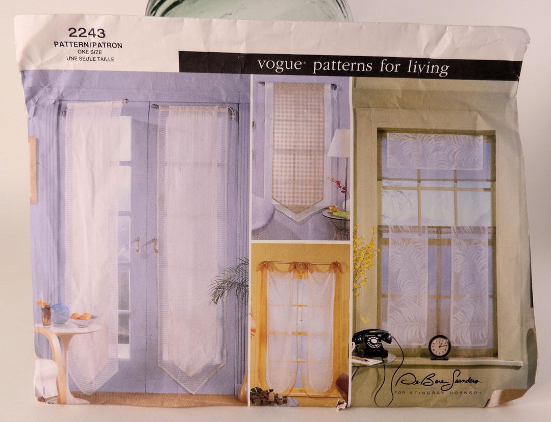 Curtain Pattern Sheer Window Treatment Pattern Vogue 2243 Uncut Pattern ...