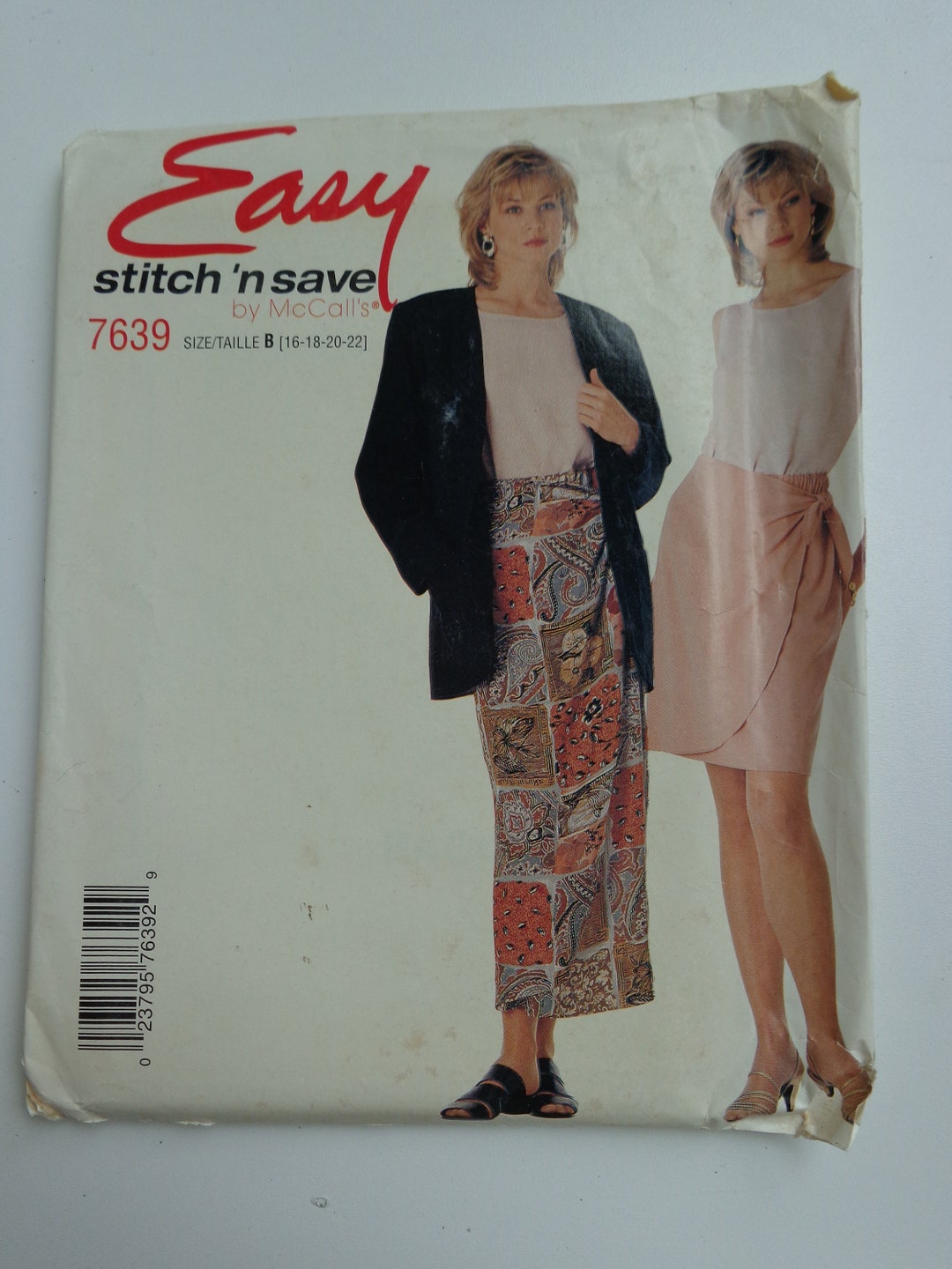 Vintage Mccalls Pattern 7639 Size 16-22 FF Wrap Skirt Pattern Sarong ...