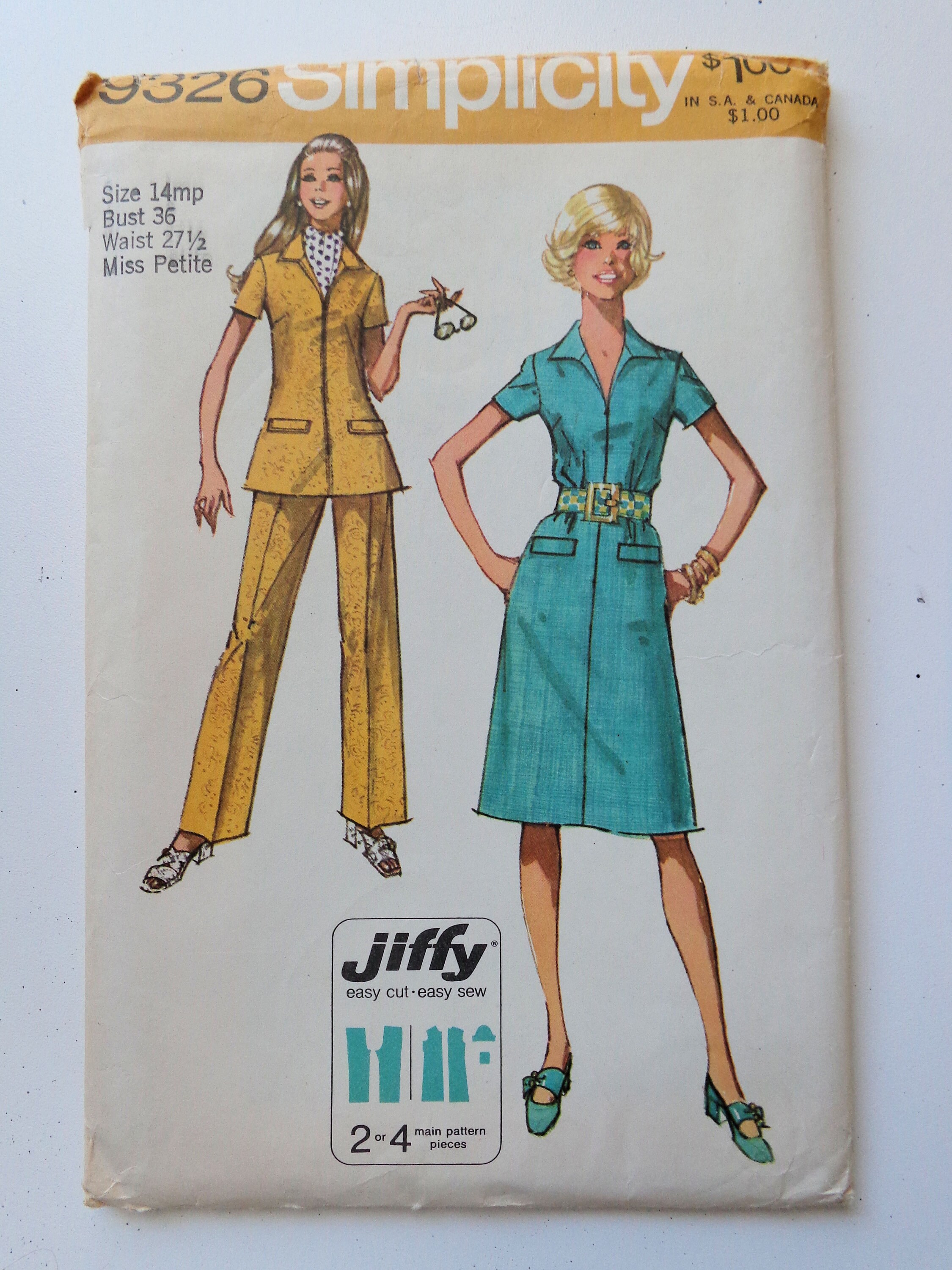 Vintage Simplicity Pattern 9326 Dress Pattern Tunic Pattern Pants ...