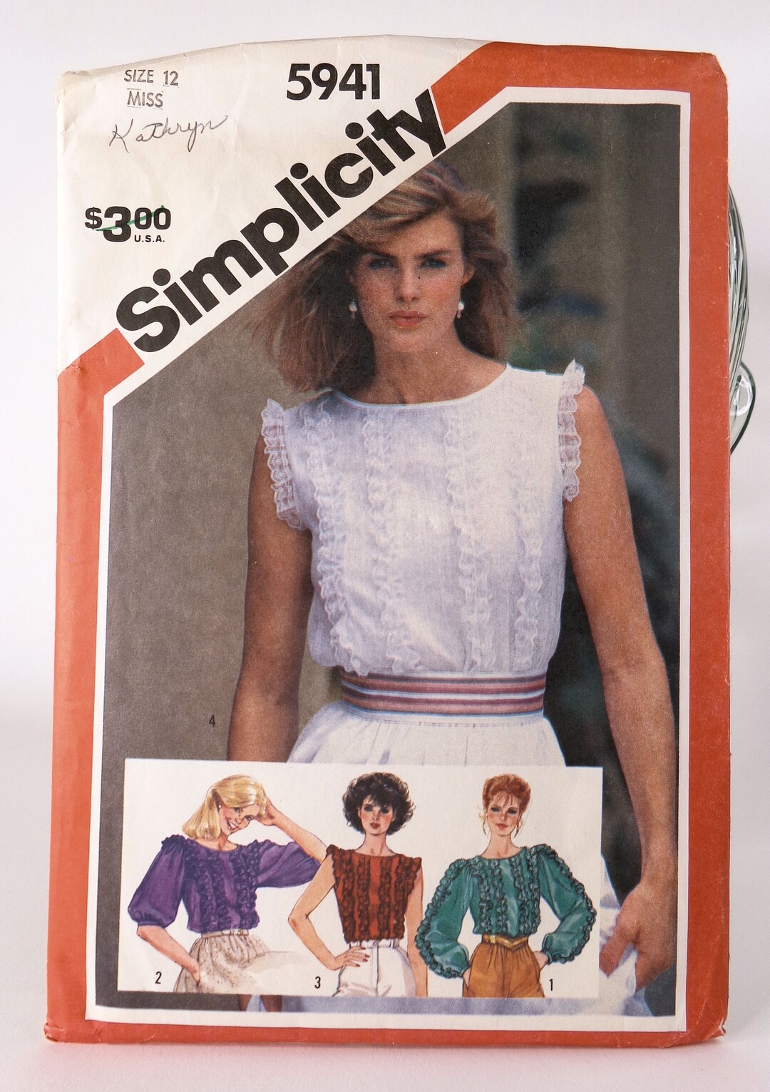 Blouse Pattern Ruffled Blouse Pattern Simplicity 5941 Size 12 Pattern ...