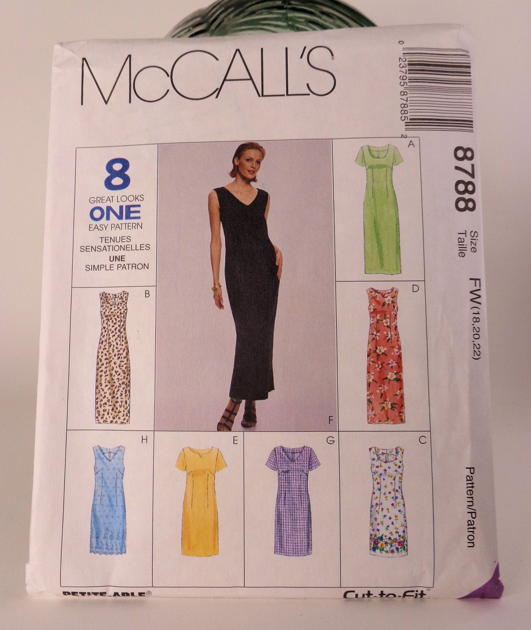 Dress Pattern Fitted Dress Pattern Mccalls 8788 Size 18-20-22 Uncut ...