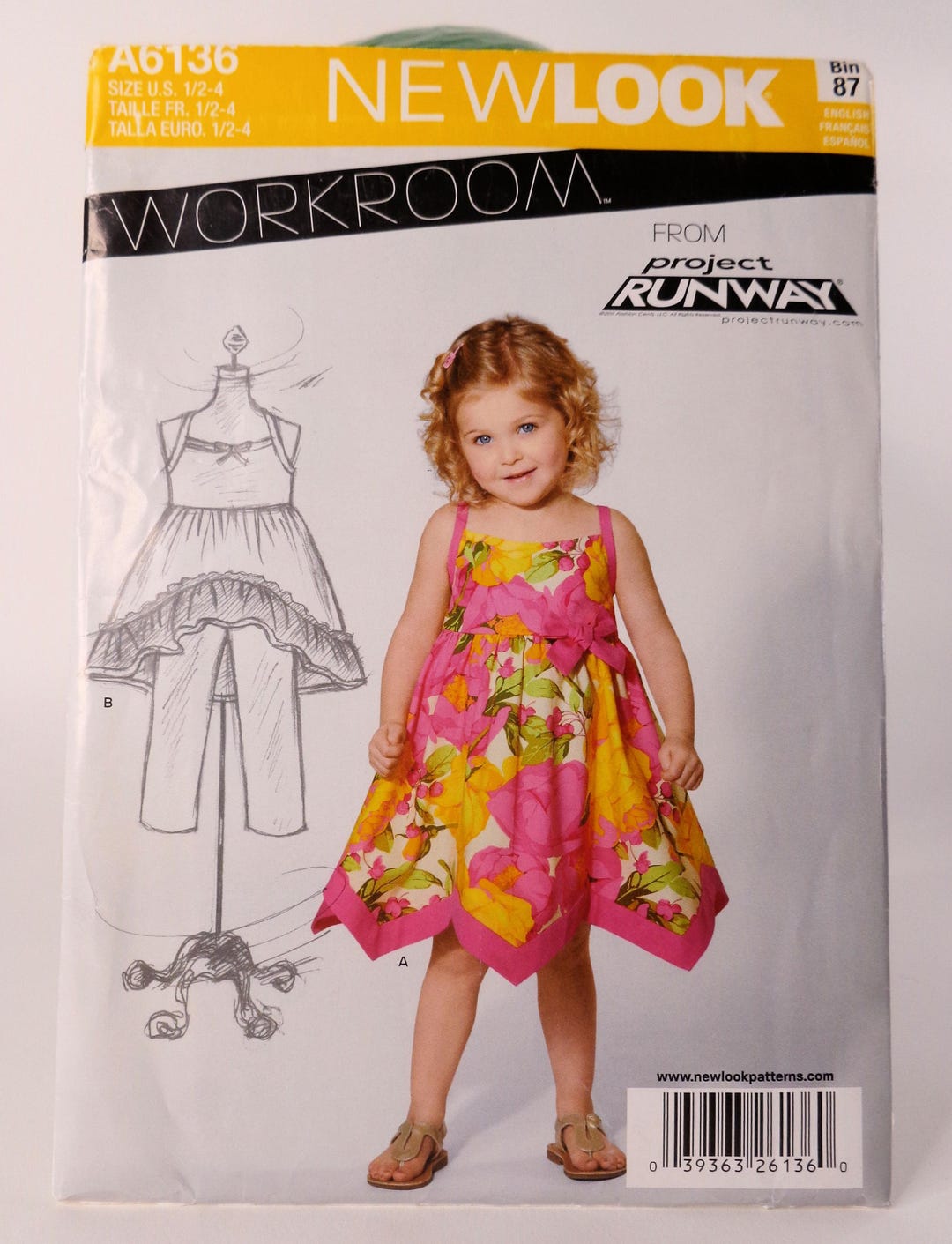 Girls Dress Pattern Girls Tunic Pattern New Look 6136 Girls Size 1/2 to ...