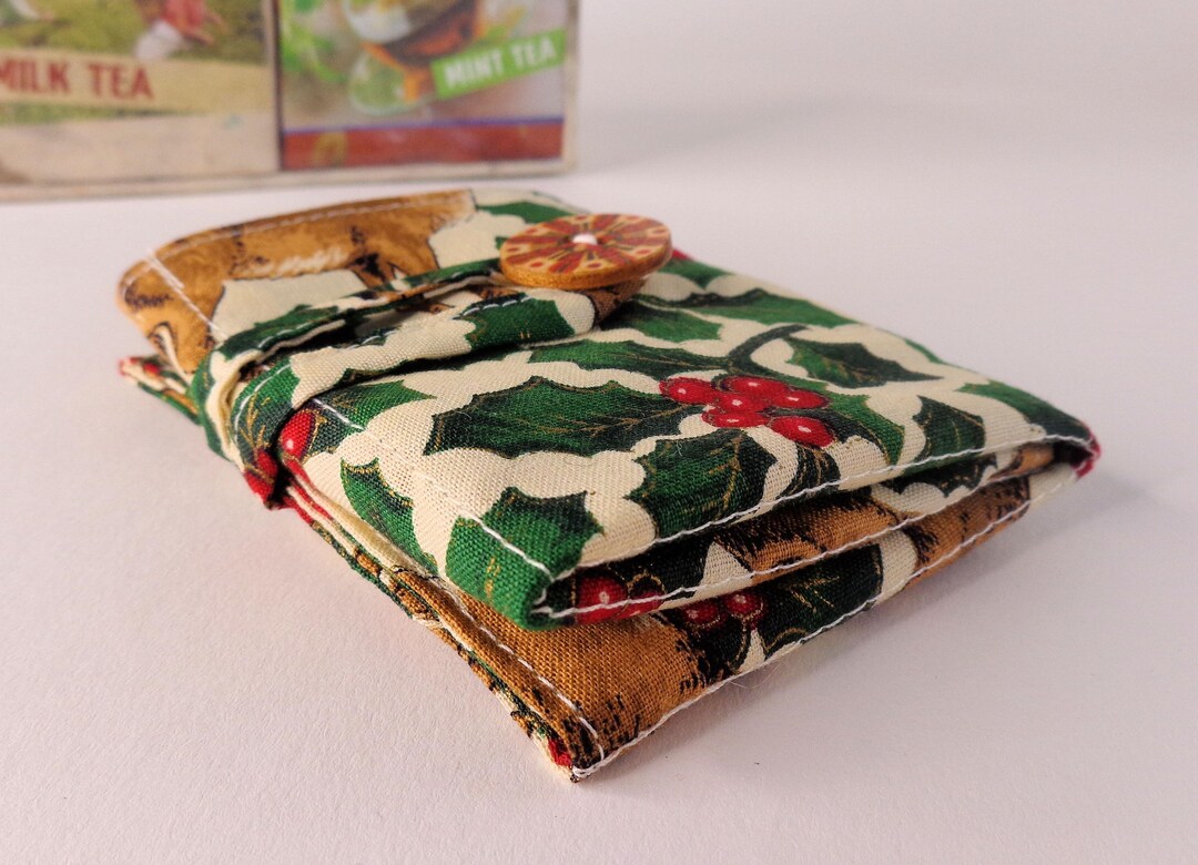 Christmas Tea Wallet Tea Bag Holder Travel Tea Wallet Organizer ...