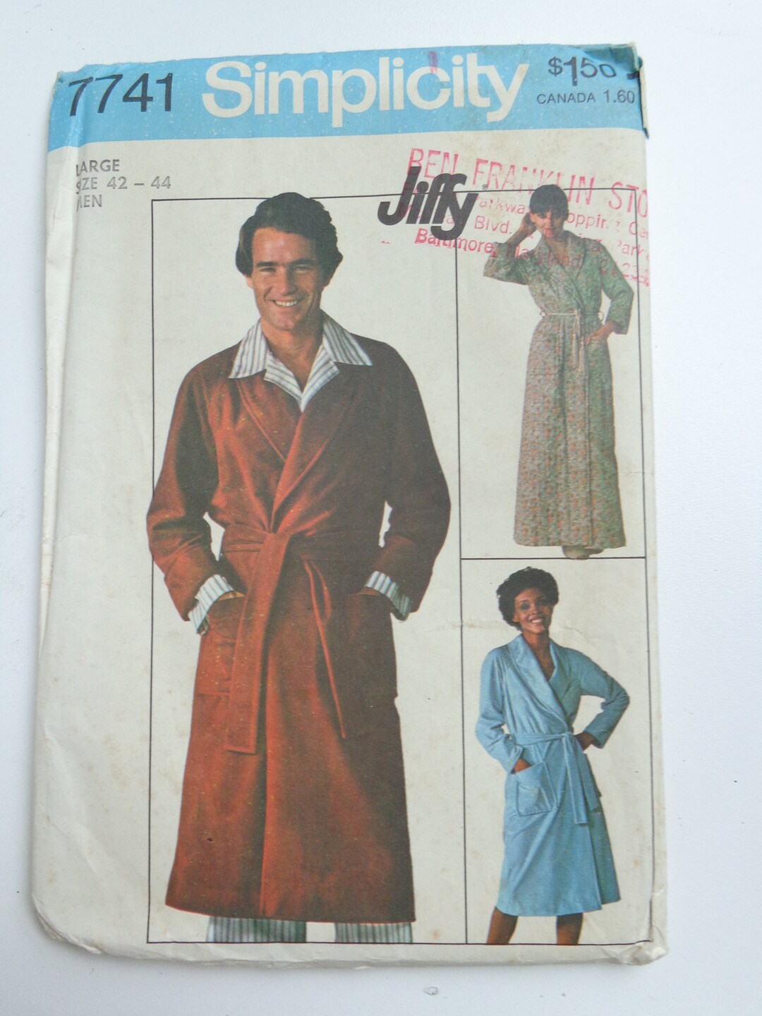 Vintage Simplicity Pattern 7741 Robe Pattern Mens Robe Womens Robe ...
