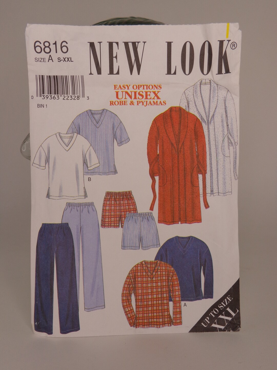 Robe Pattern Pajamas Pattern New Look 6816 Size S-XXL Unisex Pattern ...