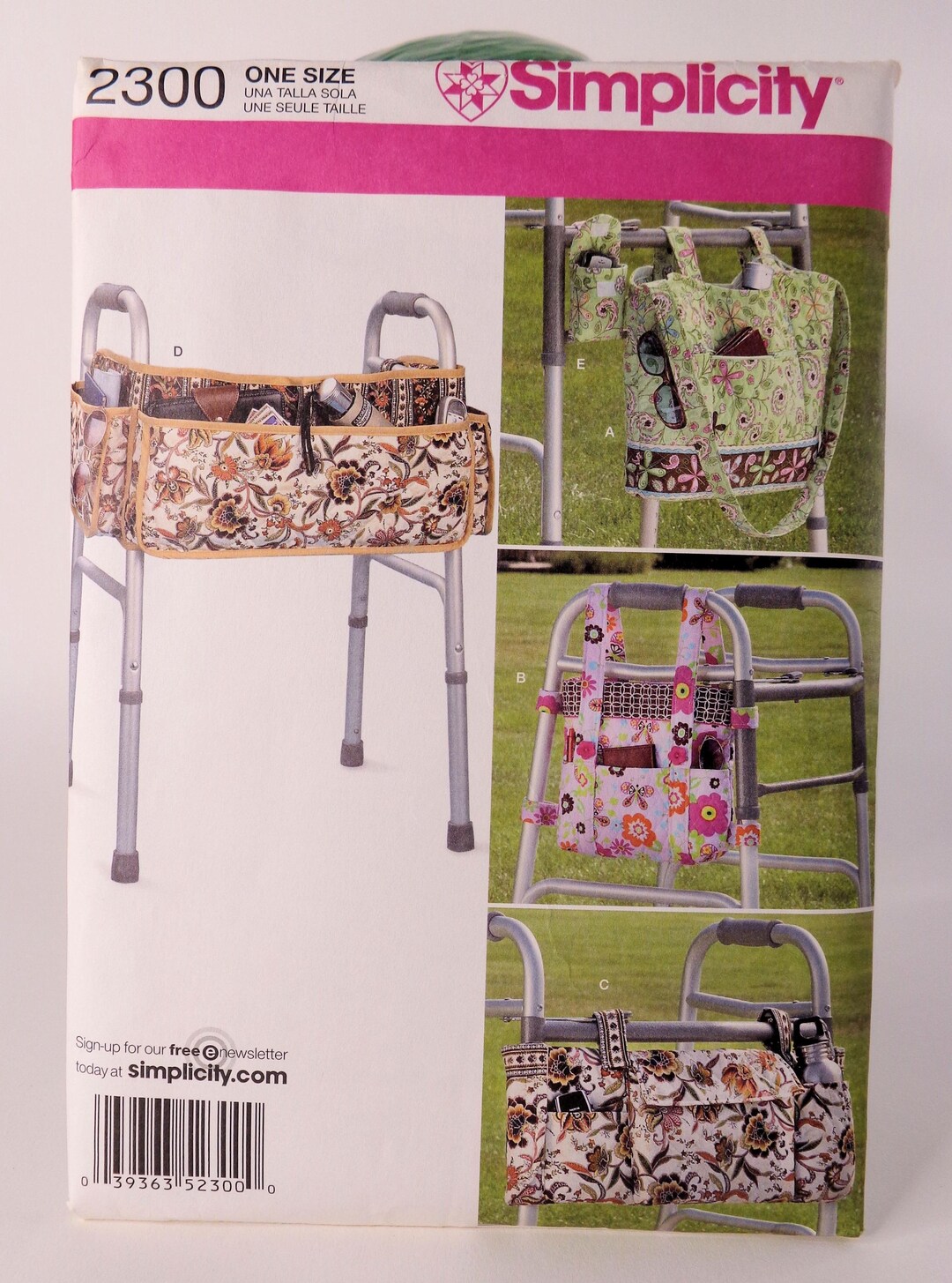 Walker Accessories Walker Bag Walker Organizer Simplicity 2300 Uncut ...
