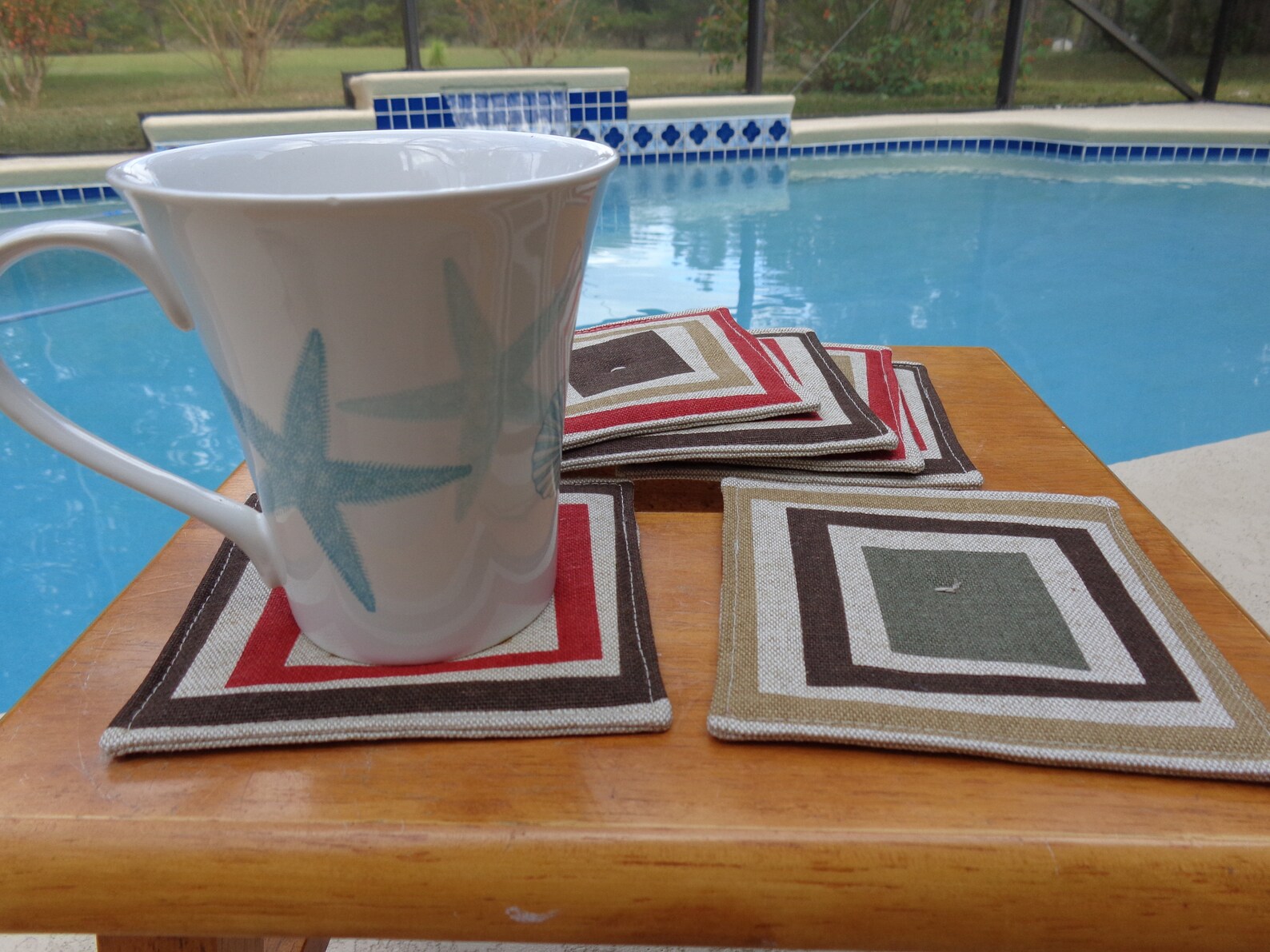 Coasters Mug Rugs Set of 6 Coaster Set Mug Rug Set Fabric Coasters ...