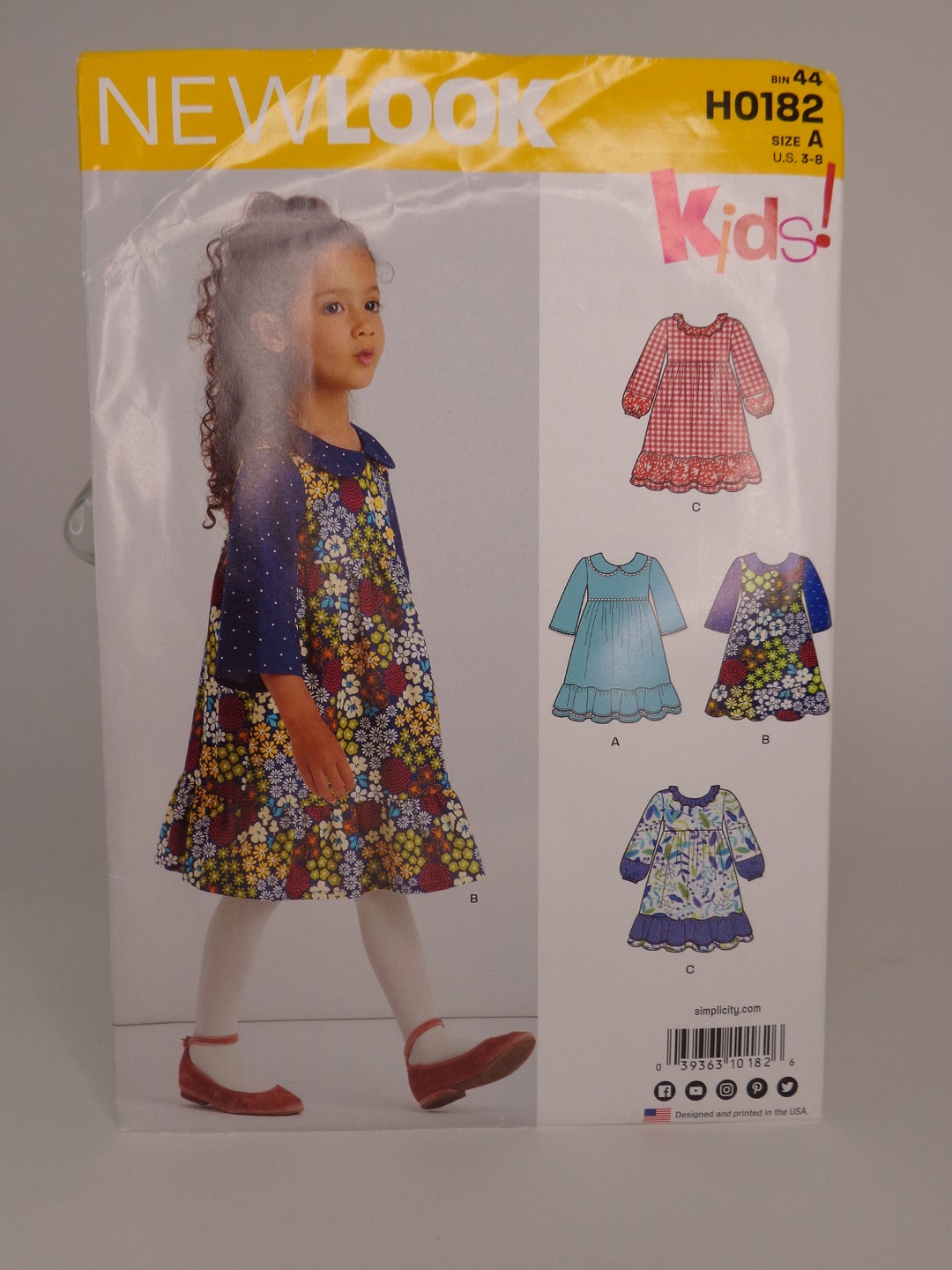 Girls Dress Pattern Kids Pattern New Look 0182 Childrens Size 3-8 ...