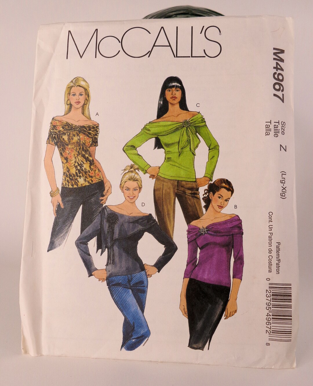 Womens Top Pattern Mccalls 4967 Size Lrg-xlg Size 16-22 Uncut Pattern ...