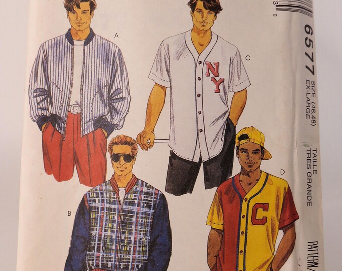 Mens Jacket Pattern Mens Shirt Pattern Mccalls 6577 Size Ex-large Uncut Pattern FF Mens Clothing ...