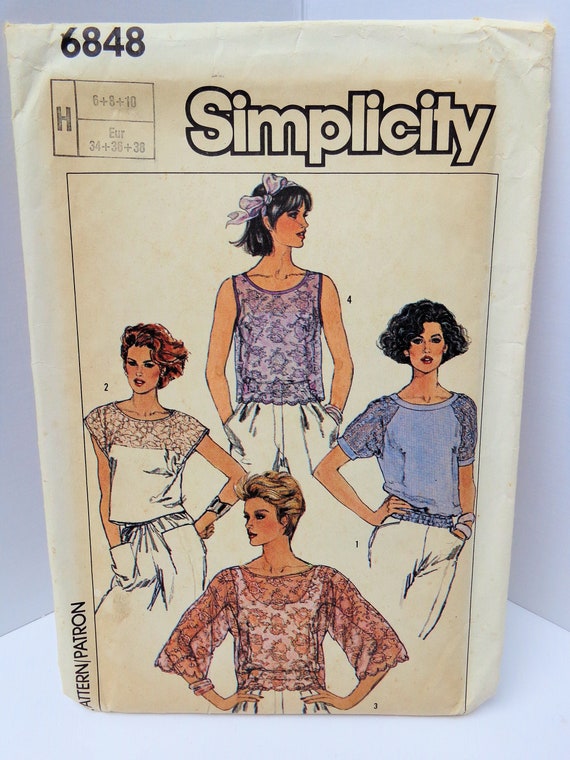 Vintage Simplicity Pattern 6848 Womens Top Pattern Clothing | Etsy