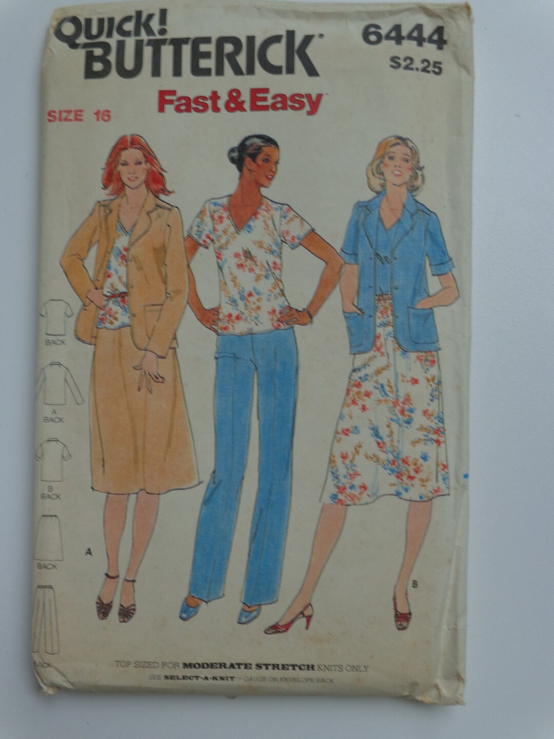 Vintage Butterick Pattern 6444 Jacket Pattern Top Pattern Skirt Pattern ...