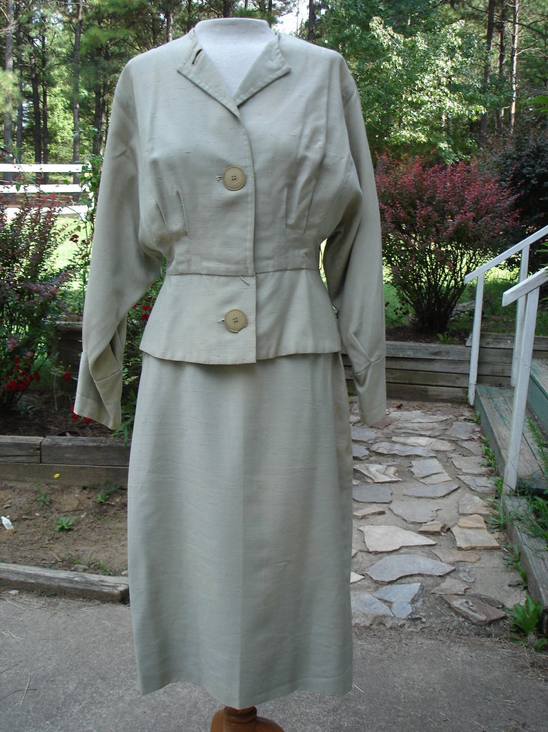 Vintage Womens Suit 2 Piece Suit 1950's Womans Suit Celery Green Suit ...