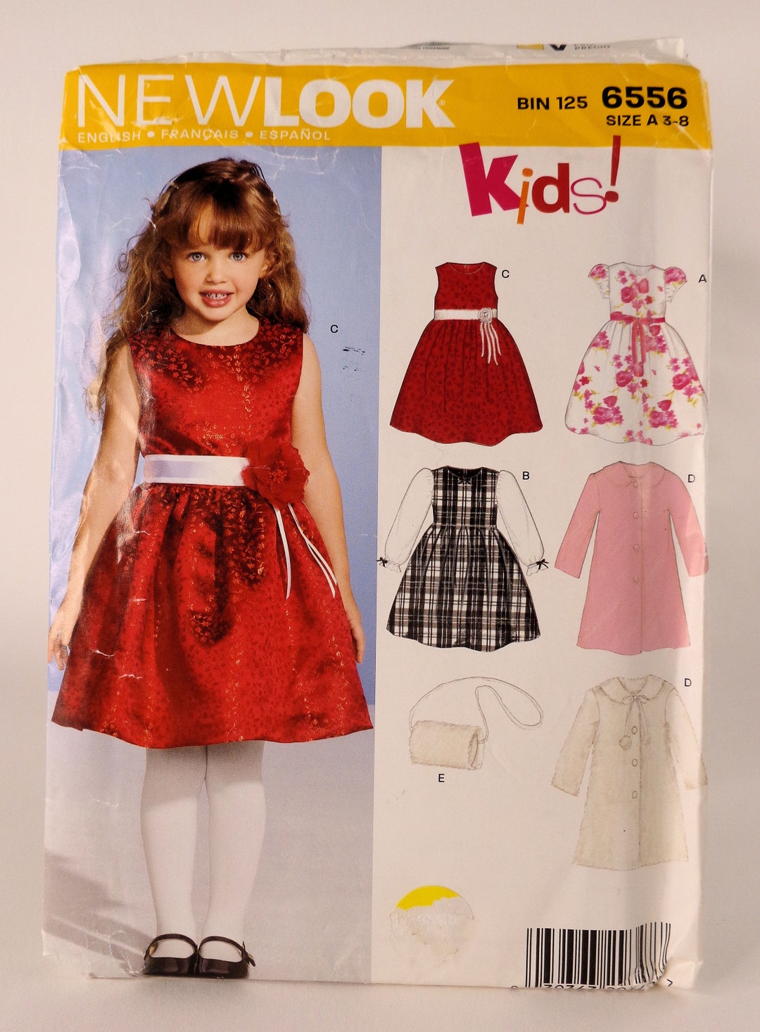 Girls Dress Pattern Girls Coat Pattern Girls Muff Pattern New Look 6556 ...