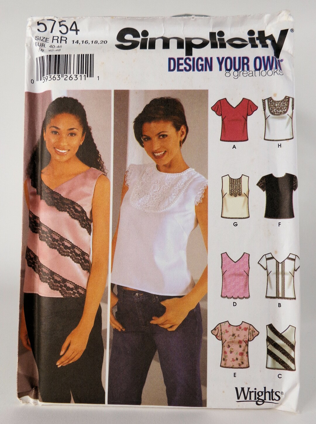 Womens Top Pattern Design Your Own Top Pattern Simplicity 5754 Size 14 ...