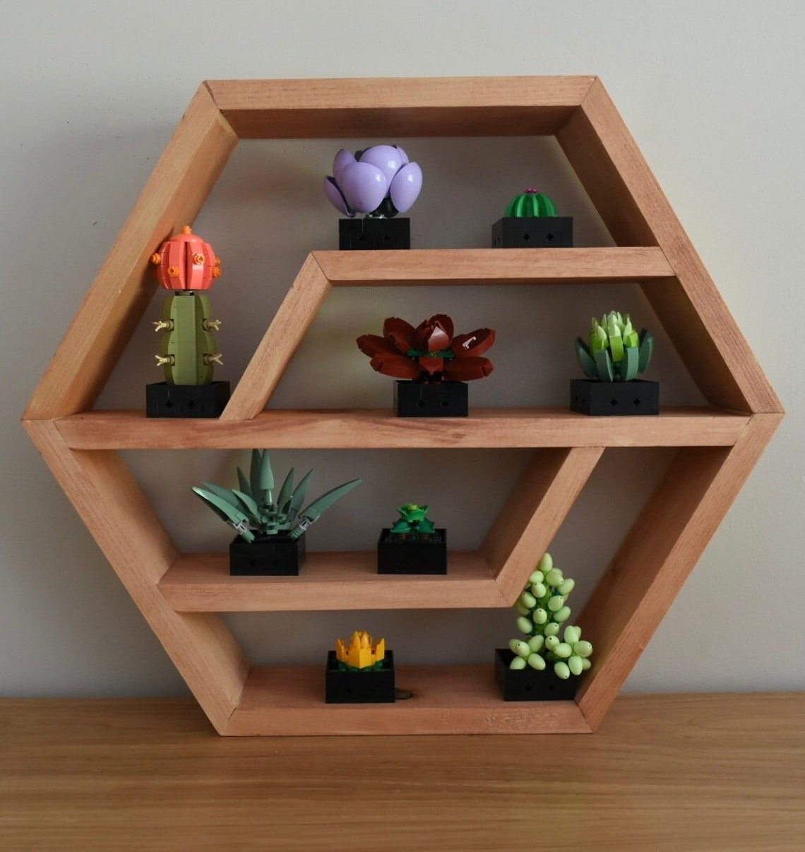 Hexagon Floating Shelf, Handmade Wood Honeycomb Shelf, Plant Shelf ...