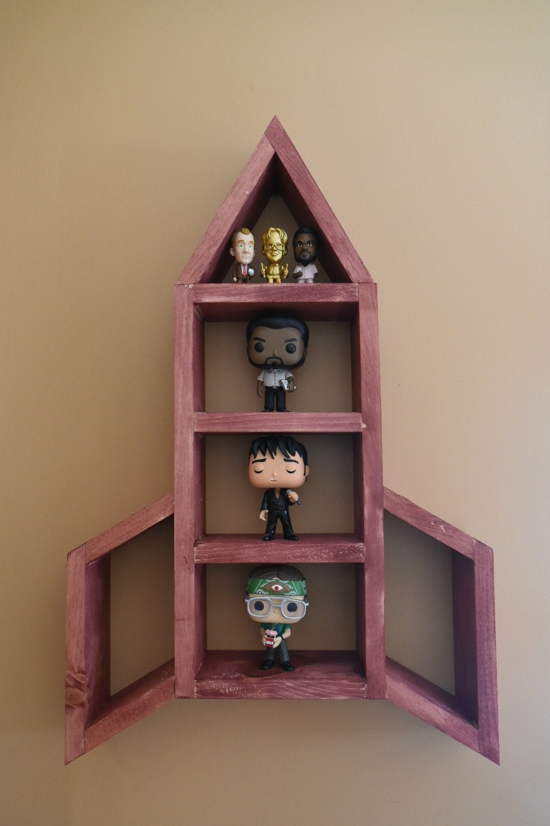 Rocket Ship Floating Shelf, Handmade Wood Shelf, Plant Shelf, Crystal ...