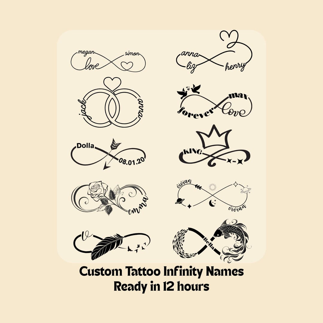 Custom Name Tattoo Design | Digital PNG & SVG | Custom Temporary ...