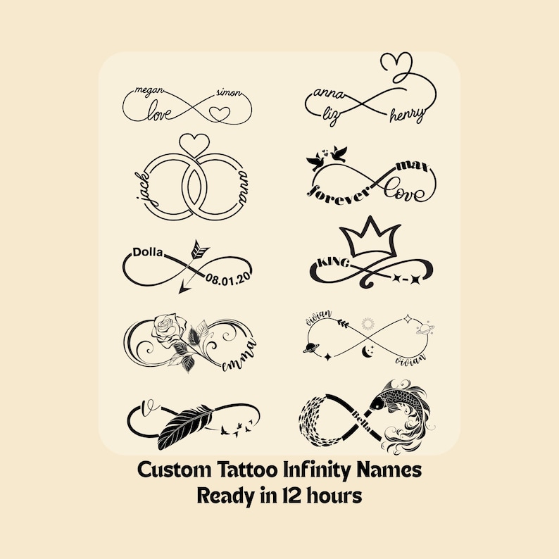 Custom Name Tattoo Design | Digital PNG & SVG | Custom Temporary ...