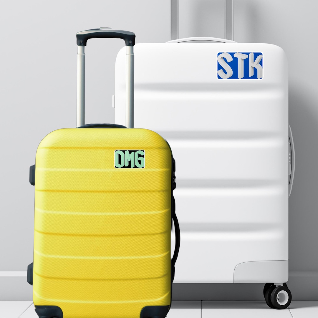 Custom Monogram Luggage Sticker: Personalized Initial Decal - Etsy