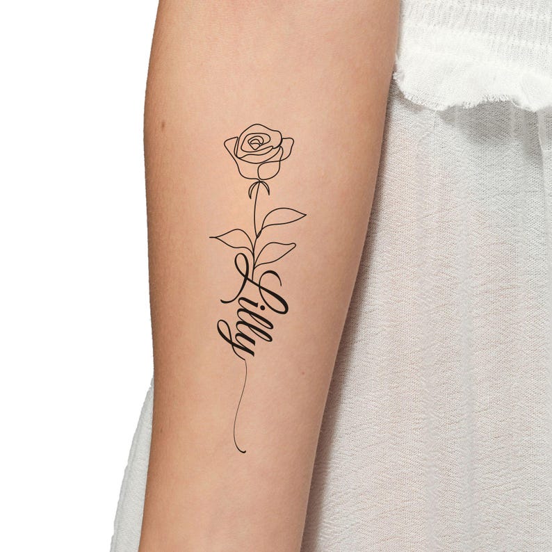 Custom Name Tattoo Design | Digital PNG & SVG | Dainty Line Art Tattoo ...