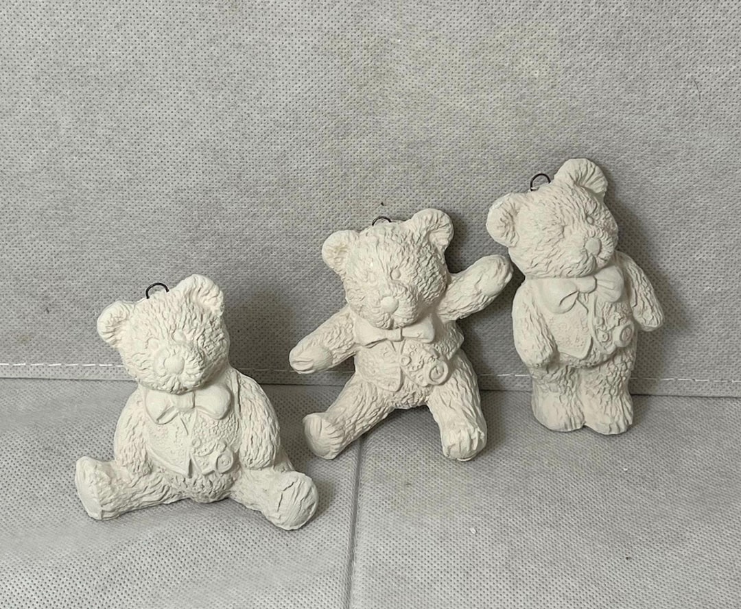 Teddy Bear Bisque Ornament Ready to Paint - Etsy