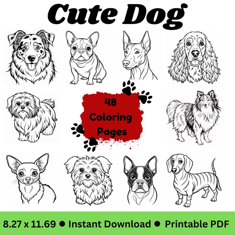 25 Breeds of Dog Coloring Pages, Dog Coloring Pages for Kids, Printable ...