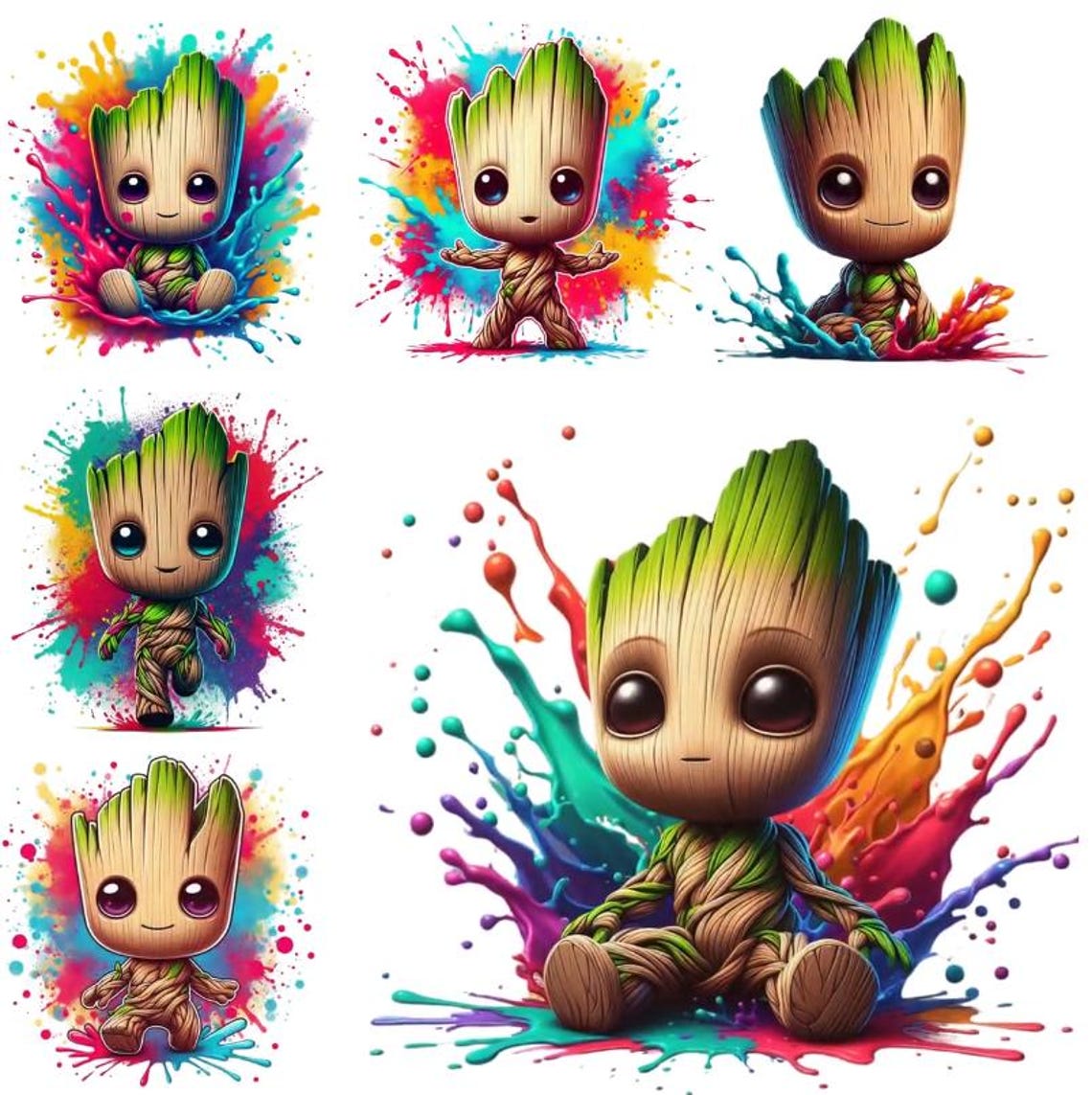 10 Watercolor Cute Groot Clipart Bundle , Groot Digital Print - Etsy