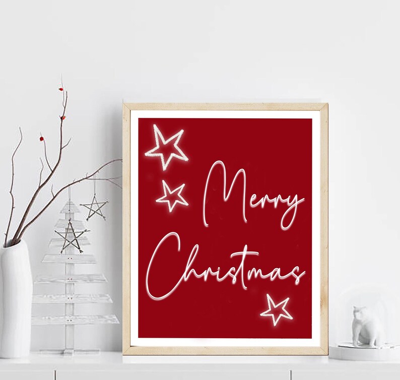 Merry Christmas & Stars Digital Download, Printable 16x20" - Etsy