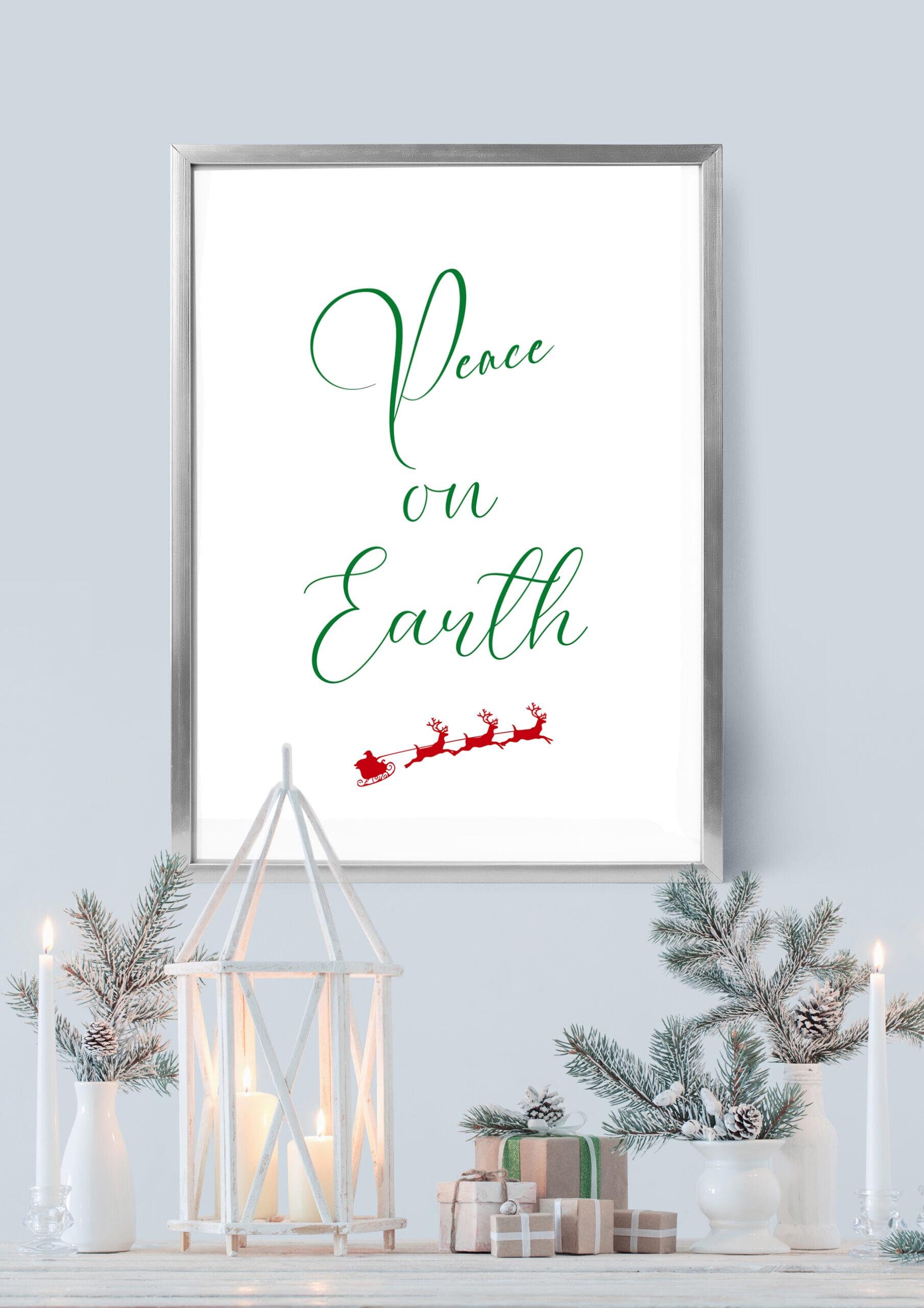 Peace on Earth , Art Wall Printable , Christmas Decoration 18x24 - Etsy