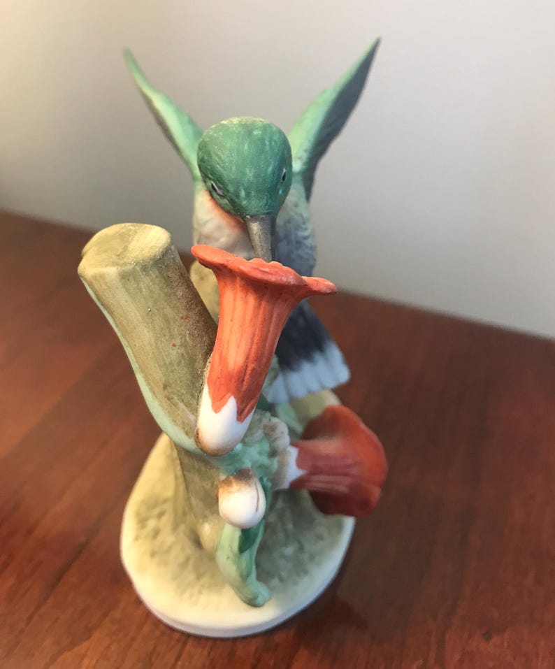 Vintage Lefton China Hand Painted Porcelain Hummingbird Figurine KW464 ...